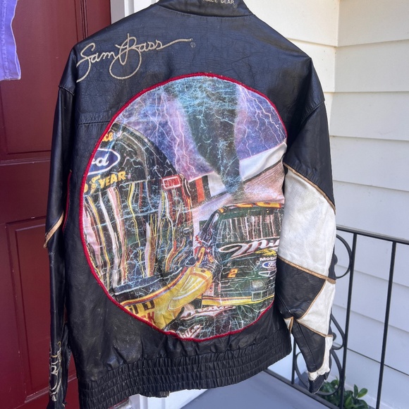 Jackets & Coats | Rusty Wallace X Sam Bass Vintage Leather Nascar ...